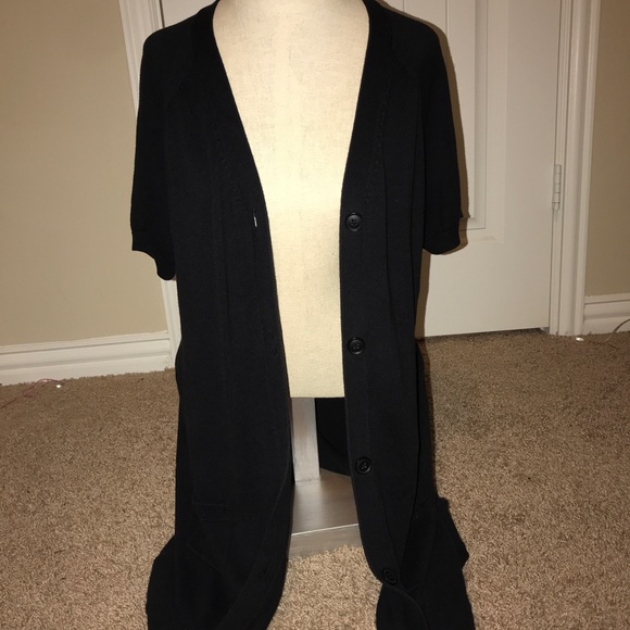 Worthington | Sweaters | New Long Black Sweater With Big Buttons | Poshmark